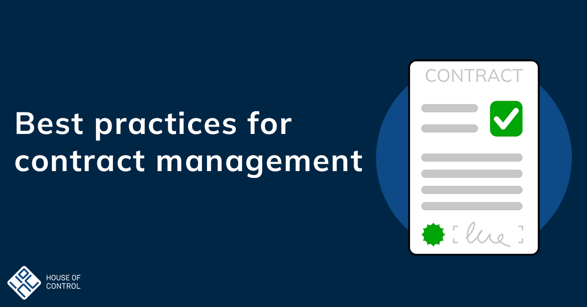 Best practices for contract management Best practices for contract management